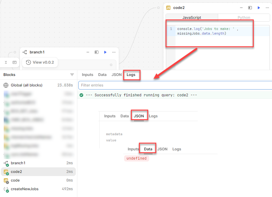 How Do I View The Data Going Through A Workflow Or The Results Of Each