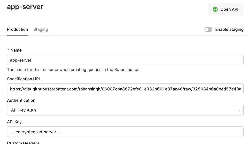 API key auth not working with Open API - 💬 App Building - Retool Forum