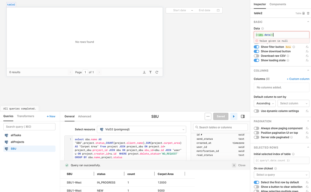 Unable To Populate Data Into A Table App Building Retool Forum