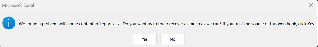 Problem When Exporting Data To Excel Data Needs To Be Recovered 🤝