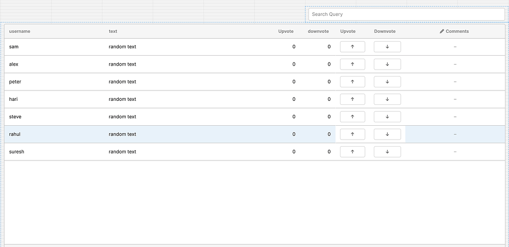Adding Upvotedownvotecomment Feature On My Table Custom Column 💬 App Building Retool Forum