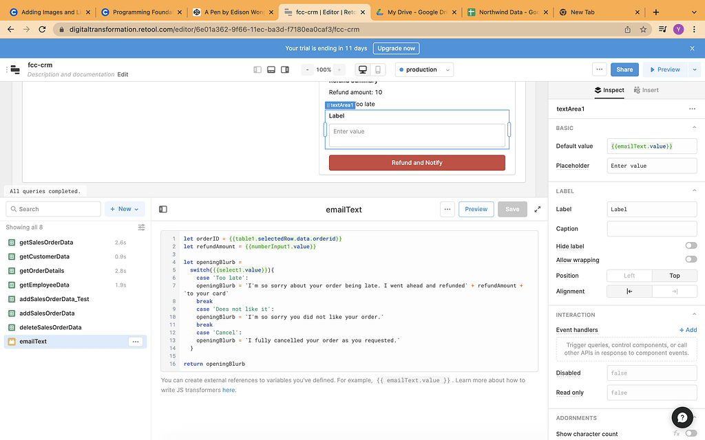 Why isn't the Javascript Transformer switch working - 💬 App Building - Retool Forum