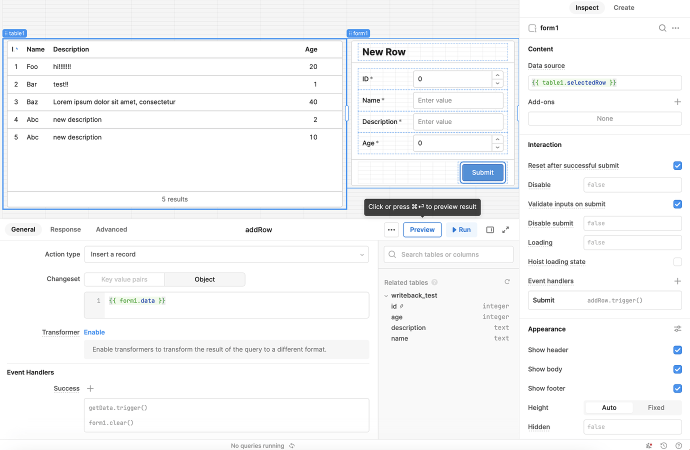 New Table Doesnt Support Adding New Rows 💬 App Building Retool Forum