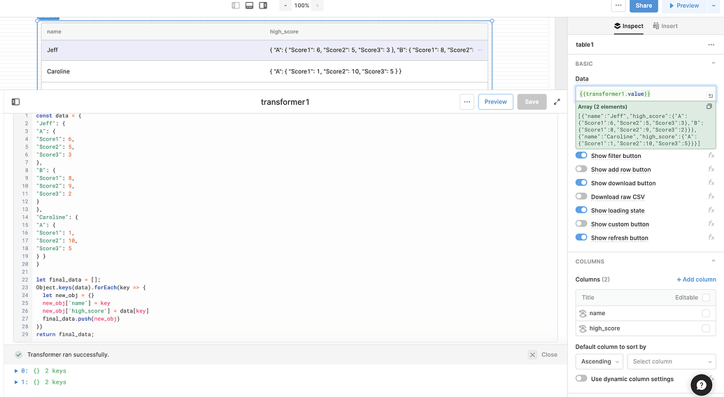 Nested JSON To Table How Do I Retool Forum
