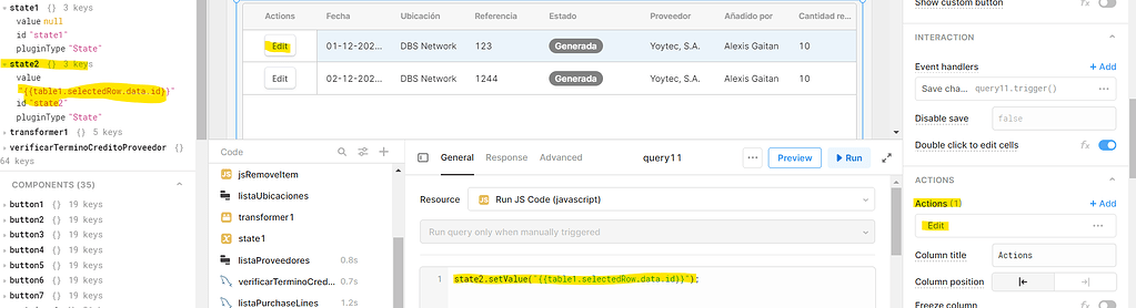 Create State With Selectedrow From Table When Click Action Button 💬