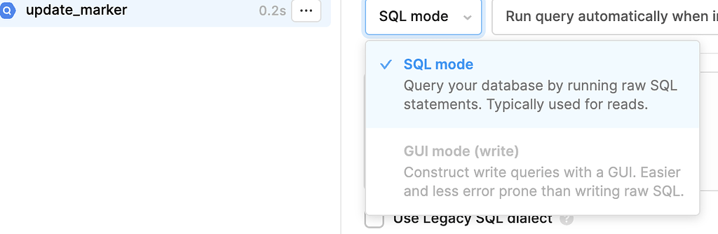 GUI mode not available after granting service acct write access to all datasets [BigQuery] - 💬 ...