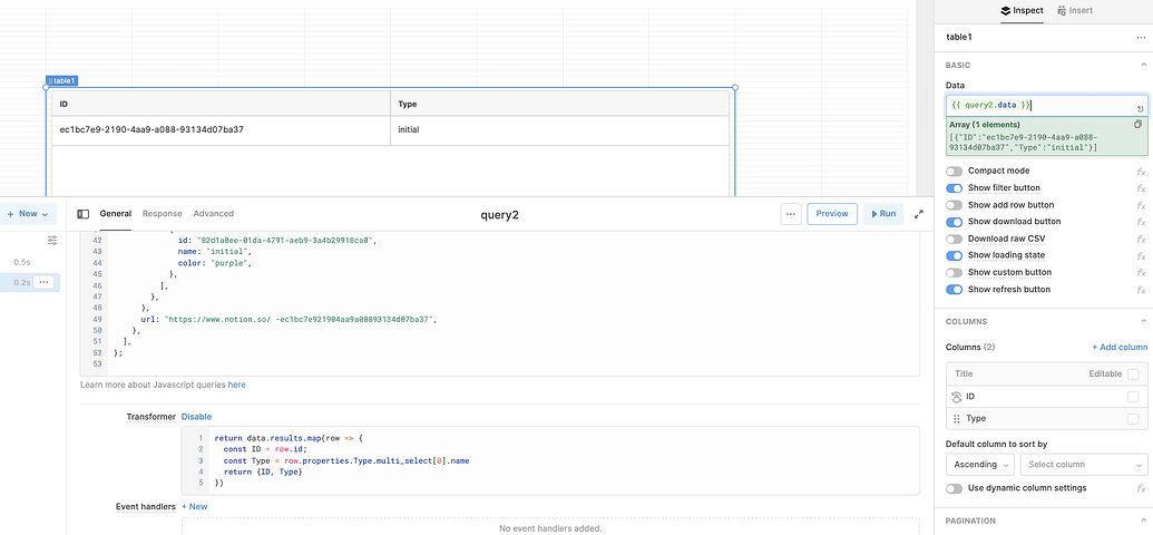 How Do I Create A Retool Table To Readwrite A Notion Database Queries And Resources Retool