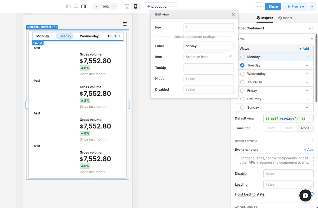 Tabbed Container Default View - Referencing Day of Week - 💬 Queries and Resources - Retool Forum