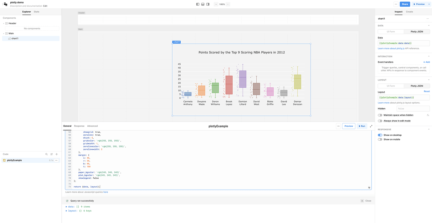Quickly Implementing Plotlyjs Examples With Chart 🧑💻 Retool Tips And Tricks Retool Forum
