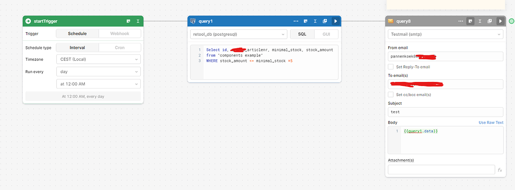 Automated email send in workflow trough smtp - 💬 Workflows - Retool Forum