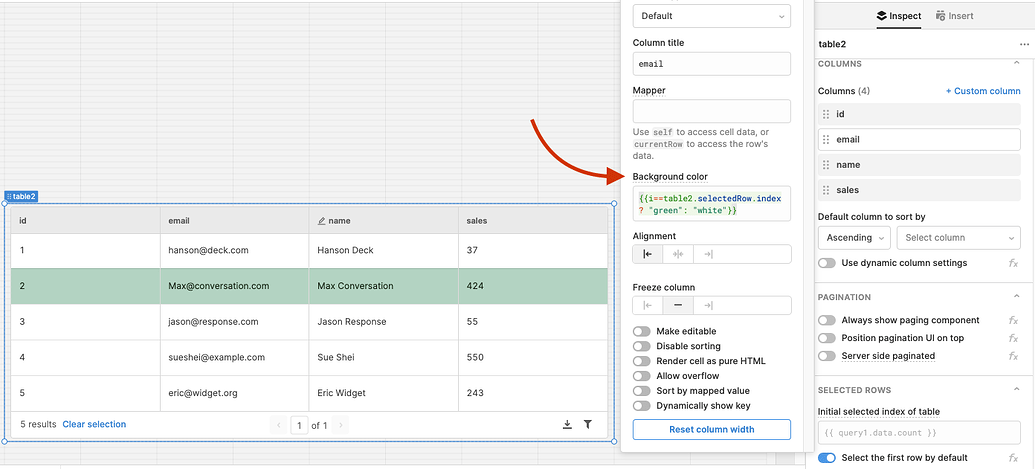 Change Table Background Color For Selected Rows Queries And Resources 