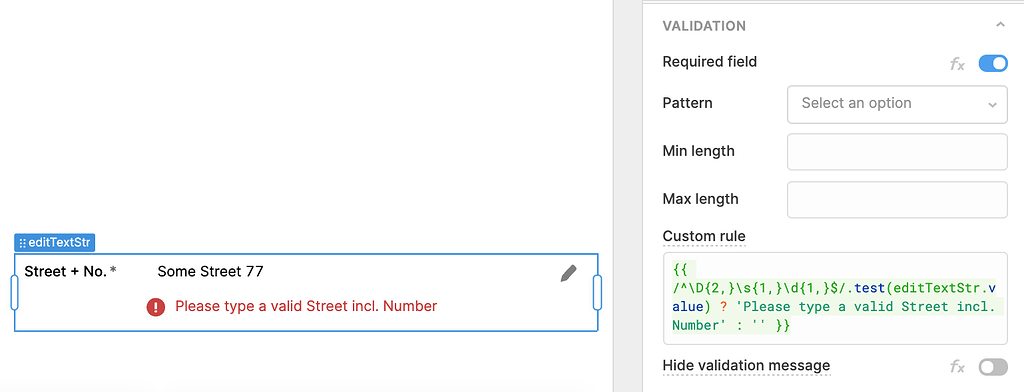 Custom Validation Rule With Regex Fails 💬 App Building Retool Forum