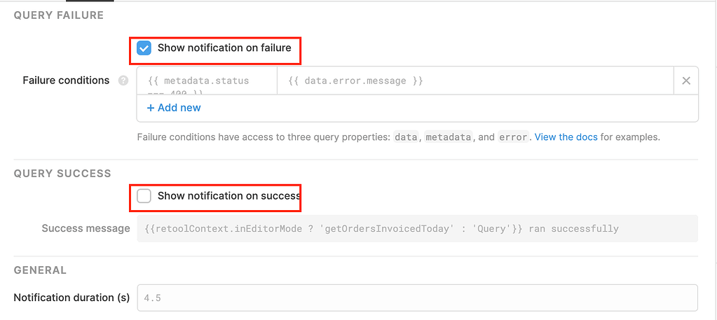 Turning off/on query success/error notifications - 💬 Feature Requests - Retool Forum
