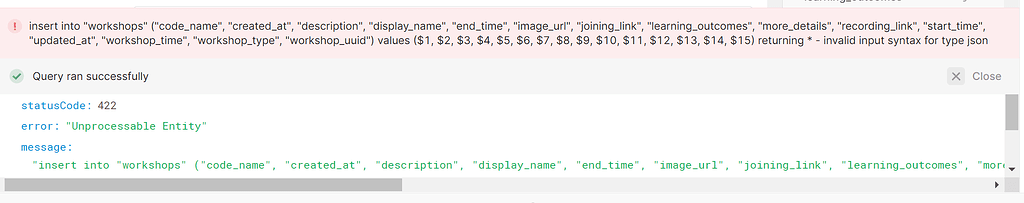 Autogenerated Form Doesnt Accept Json Field Insertion In Postgresql App Building Retool Forum