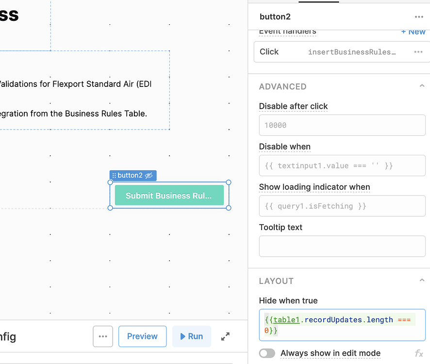 Disable/Hide Button Action When the RecordUpdates of Table - Queries ... Disable/Hide Button Action When the RecordUpdates of Table - Queries ...