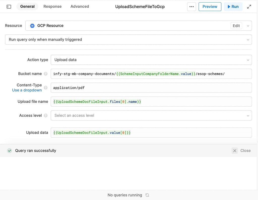 Gcp Resource Unable To Create A Folder And Upload A File There App Building Retool Forum