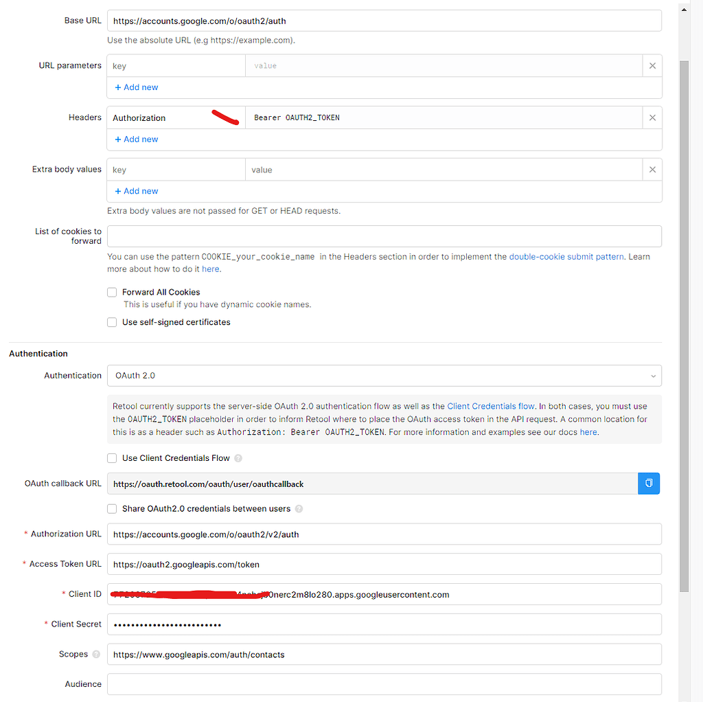 Google OAuth2 and Authorization Token - Queries and Resources - Retool ...