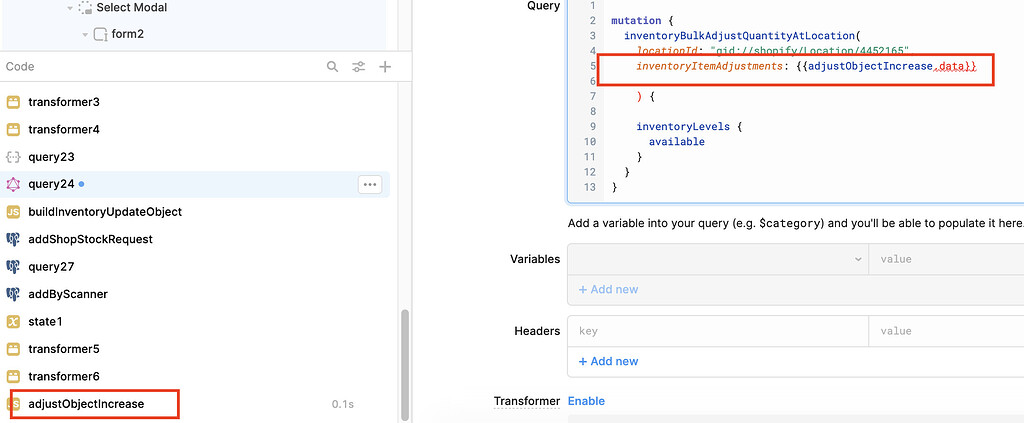 GraphQL: Adding transformer data to the query - 💬 App Building - Retool Forum