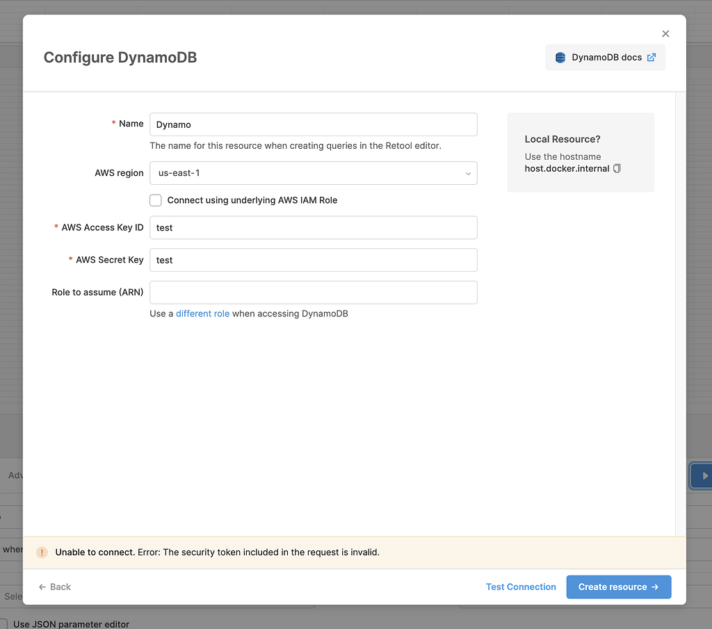 How To Tell Retool To Look For Local Dynamodb Instance Queries And Resources Retool Forum