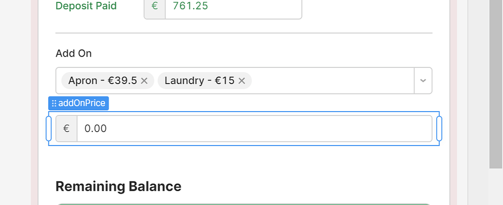 Trying to sum the total of the items selected in number input component ...