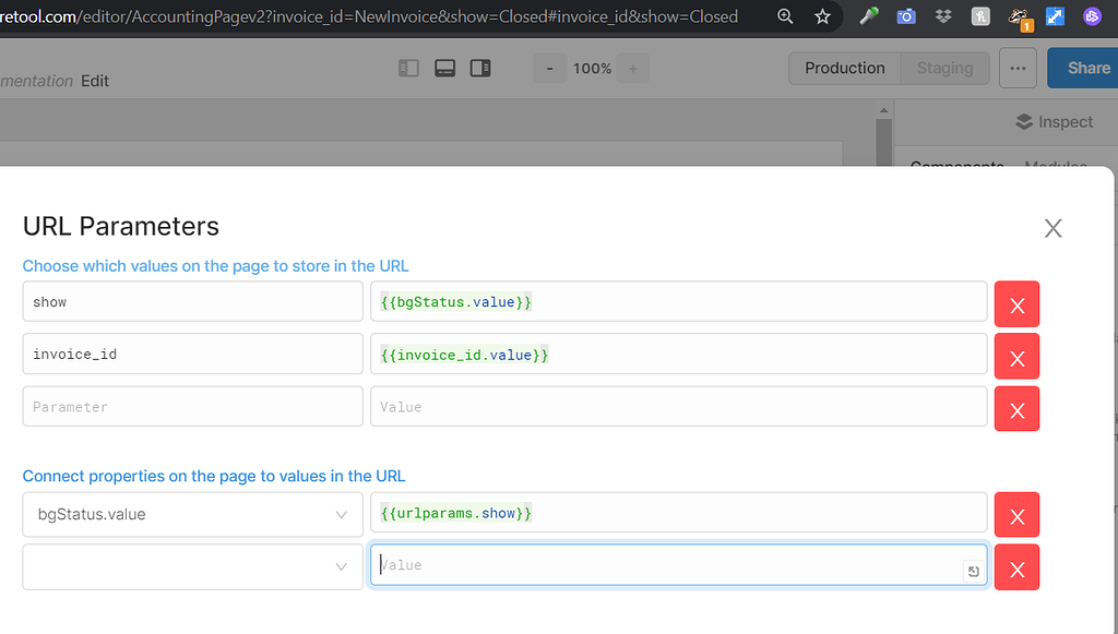 Urlparams vs hash - 💬 App Building - Retool Forum