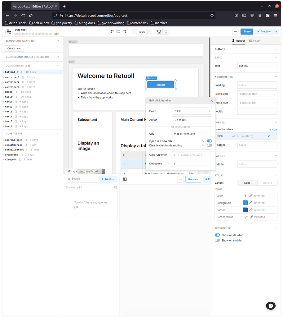 All event handling has stopped working - 💬 App Building - Retool Forum