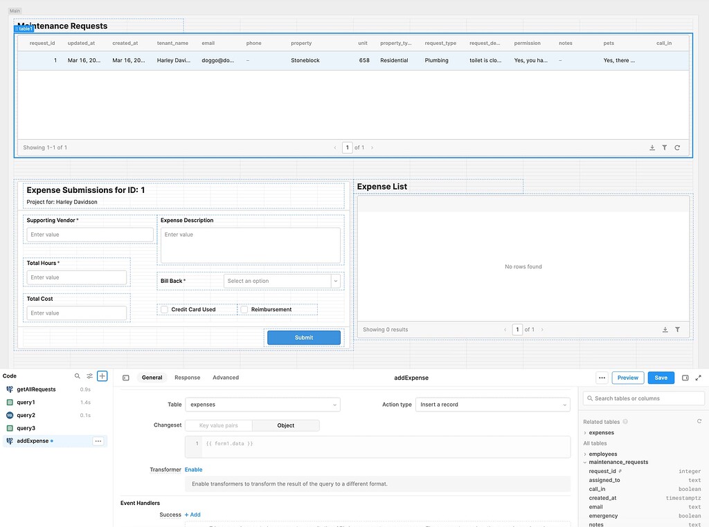 How to submit form date to one table that corresponds to another? - 💬 App Building - Retool Forum