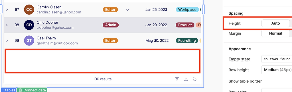 BUG: Table rowGroup height recalculation can break - 💬 App Building ... BUG: Table rowGroup height recalculation can break - 💬 App Building ...