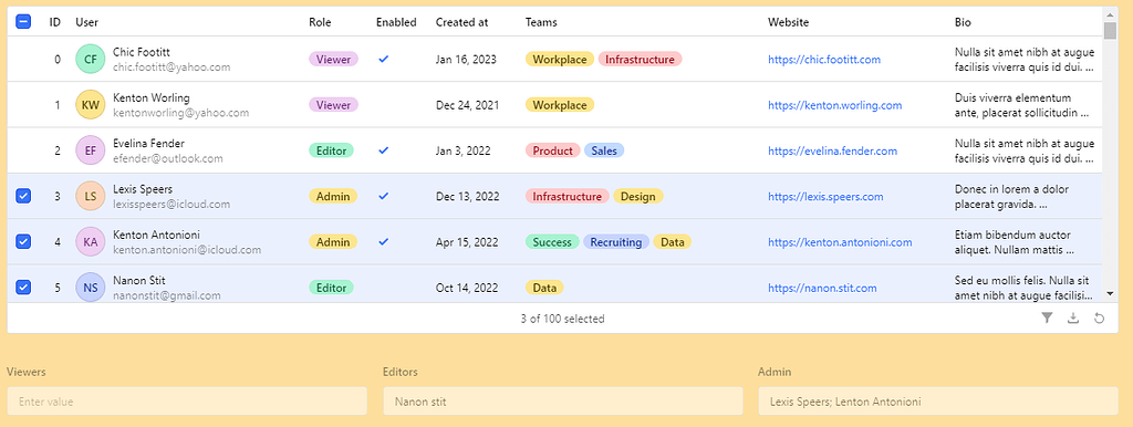 Help With Multiselecting And Showing Default Source Lectedrowsid Where Role