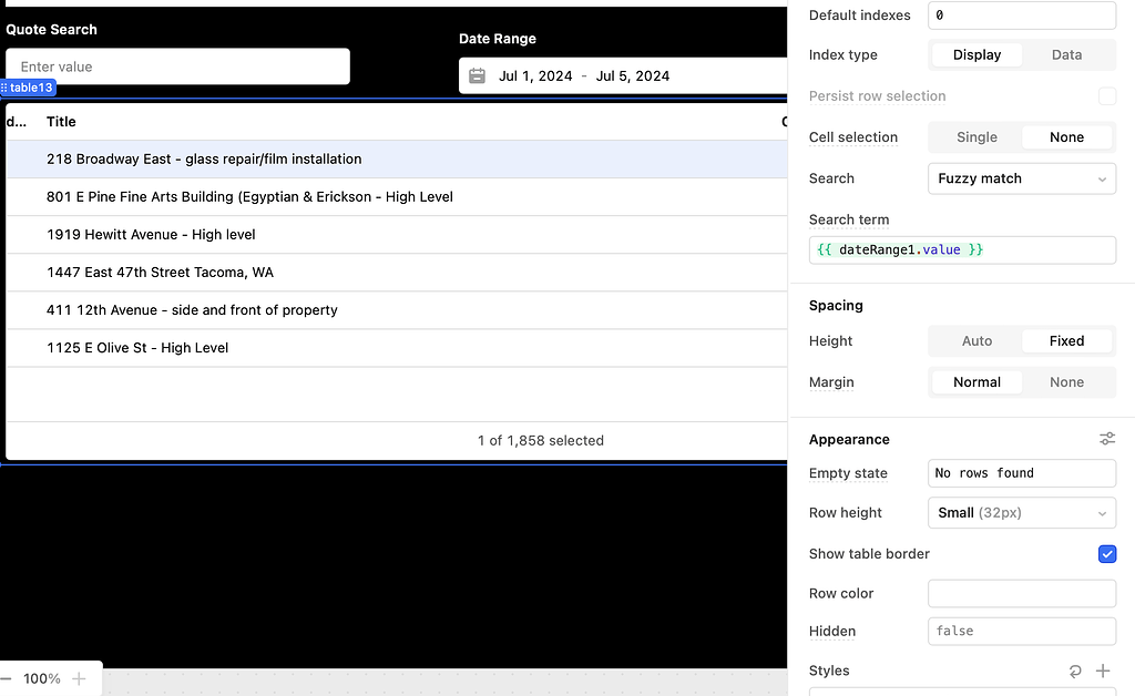 How Do You Use The Date Range Component With A Table 💬 App Building