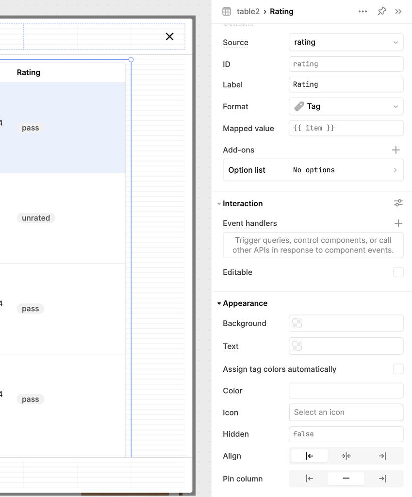 Setting my own color scheme for tags in the tag data type in a table - 💬 App Building - Retool Forum