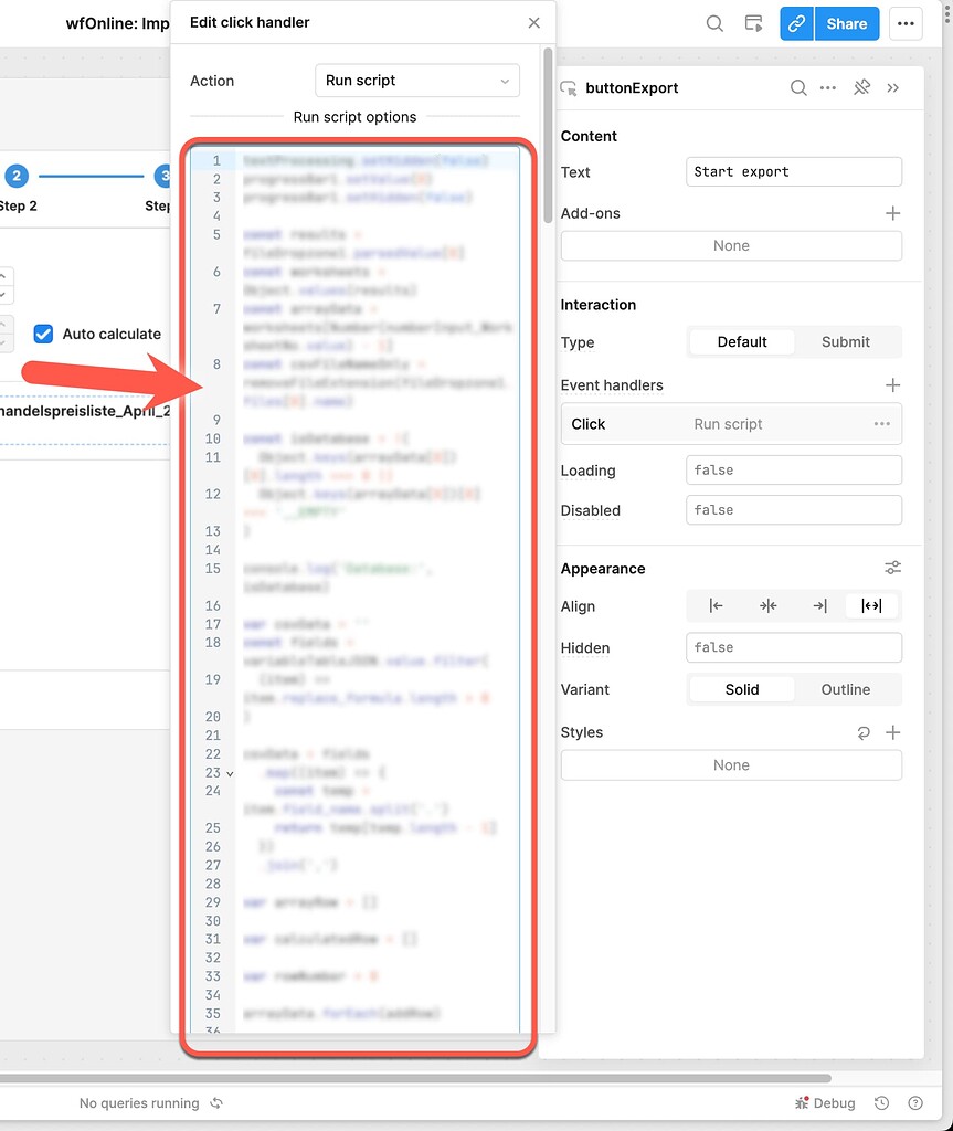 More Space To Edit Code For Edit Script App Building Retool Forum