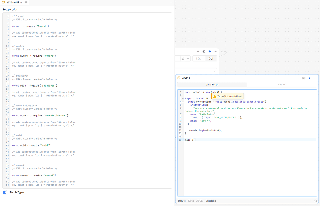 Couple questions regarding OpenAI, Workflows and App - 💬 Workflows - Retool Forum