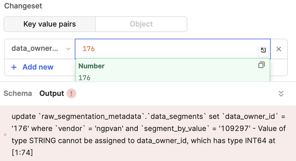 Issue With Data Types On Resource Query Gui Mode Update Existing Record Queries And