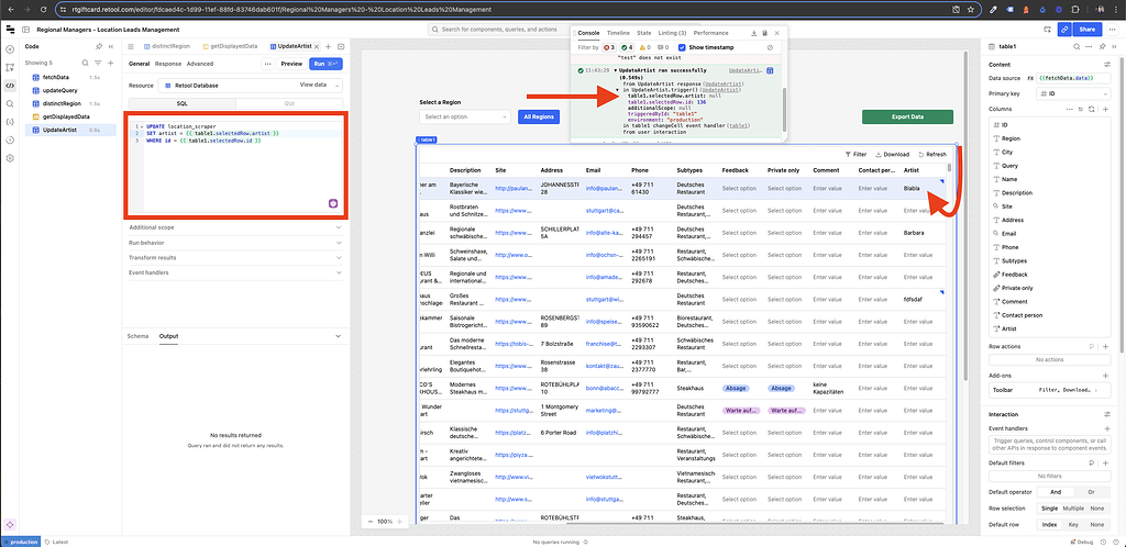 Upsert Edited Values In Retool Table Into Retool Database 💬 App 