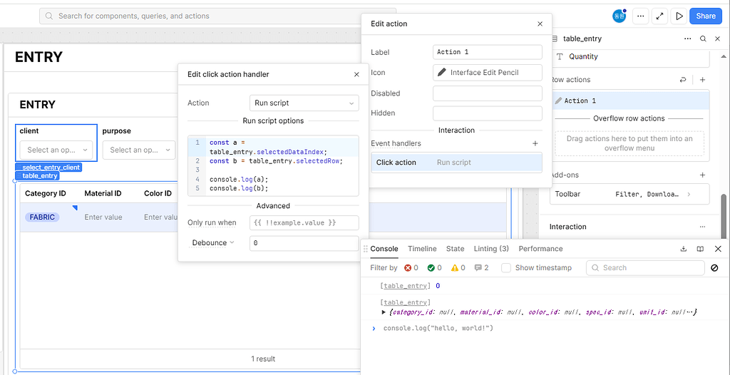 Table component row select value returns null, even though dropdown displays correctly - 💬 App ...