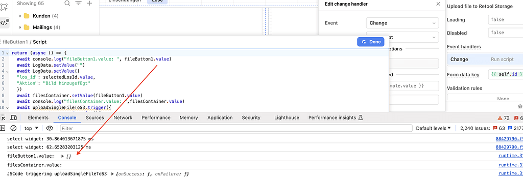 fileButton value not properly assigned?! - 💬 App Building - Retool Forum