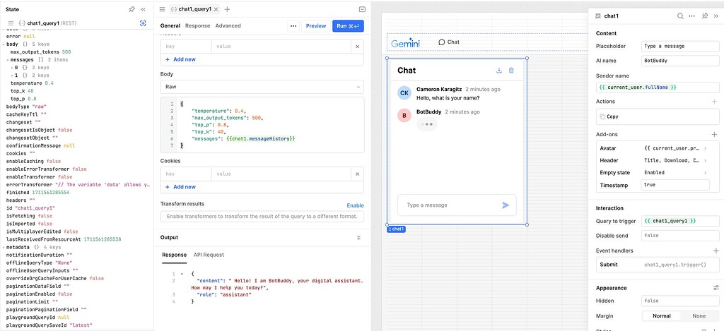 How Do I Use My Own Api And Chat Functionality With The Chat Component 馃挰 App Building