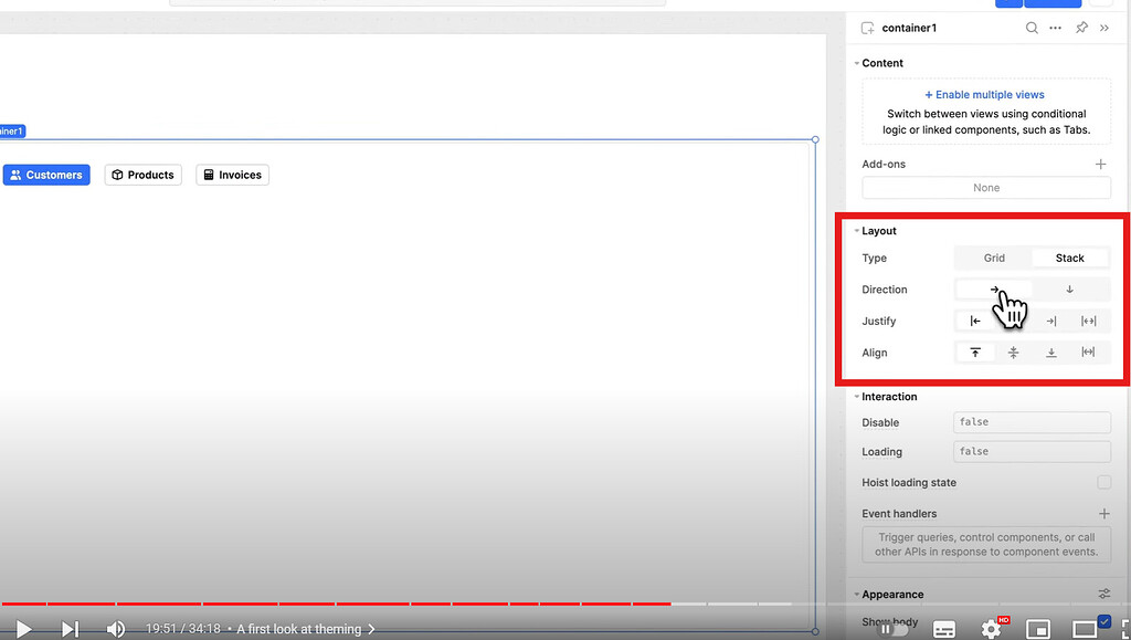How to enable stack layout option of a container - 💬 App Building ...