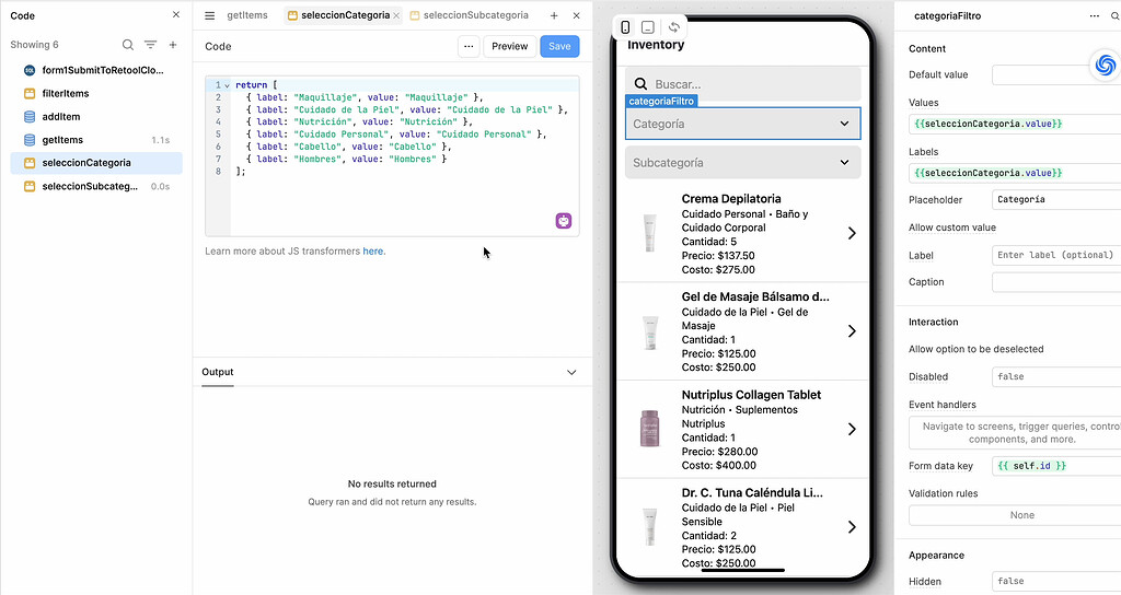 How To Dynamically Update A Select Components Options Based On Another