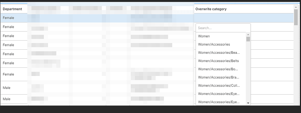 Filter select options results in a table cell base on row field - 💬 Queries and Resources ...