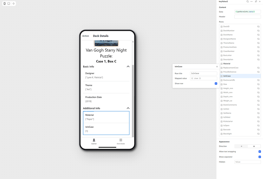 Changing the appearance of Key Value Collection in mobile apps - 💬 App Building - Retool Forum