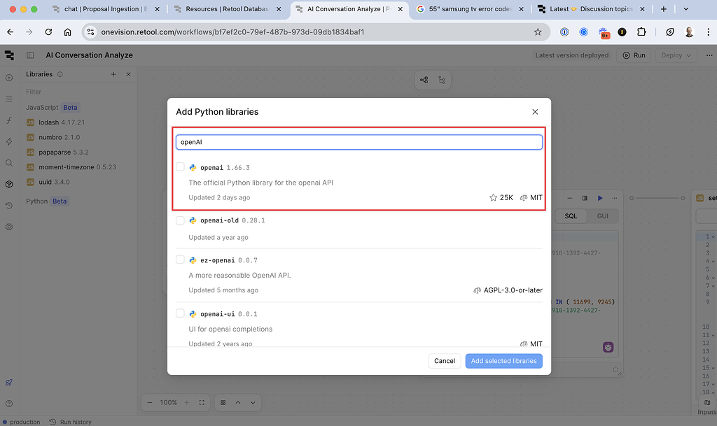 Possible to use OpenAI's Agents SDK in a Retool App? - 💬 App Building - Retool Forum