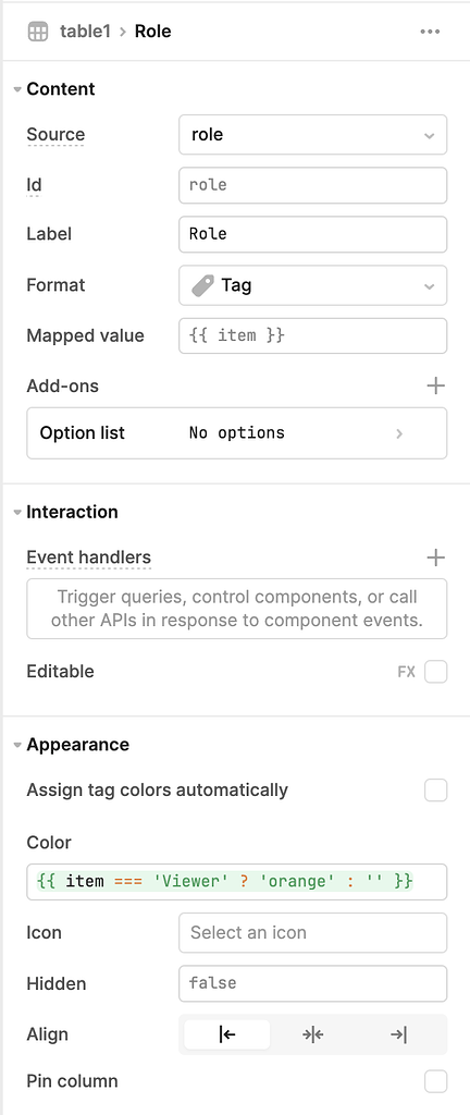 How do I assign tag colors in new Tables? - 💬 App Building - Retool Forum