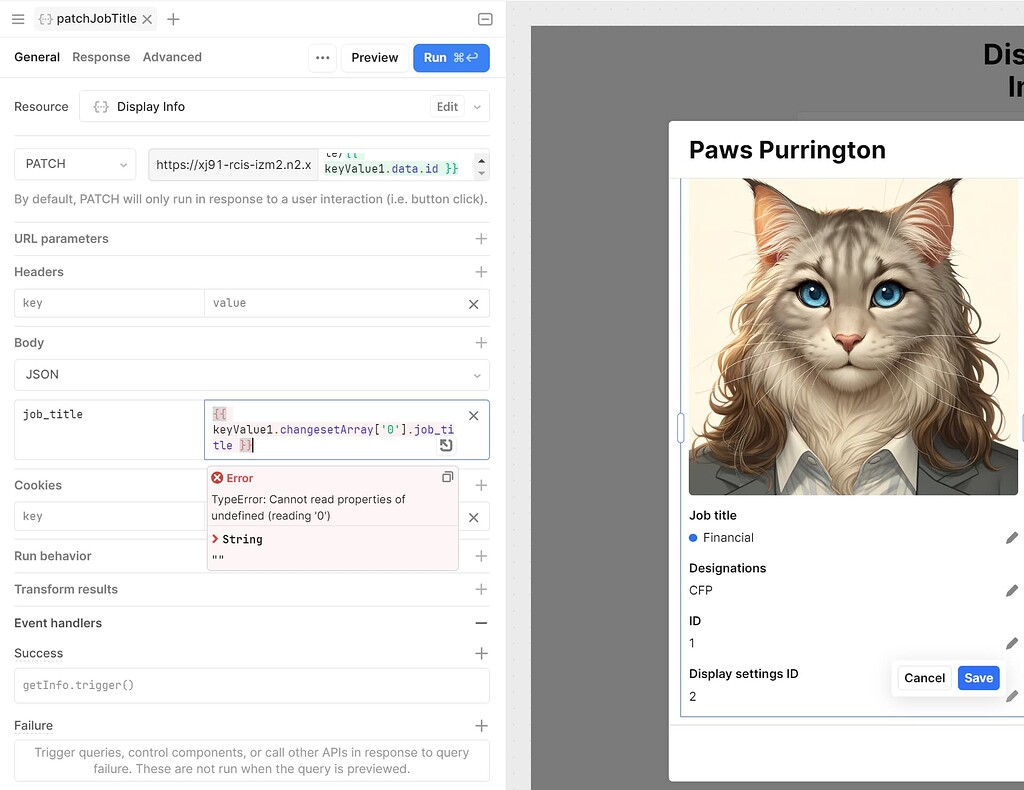 keyValue components doesn't have changesetArray? - 💬 App Building - Retool Forum