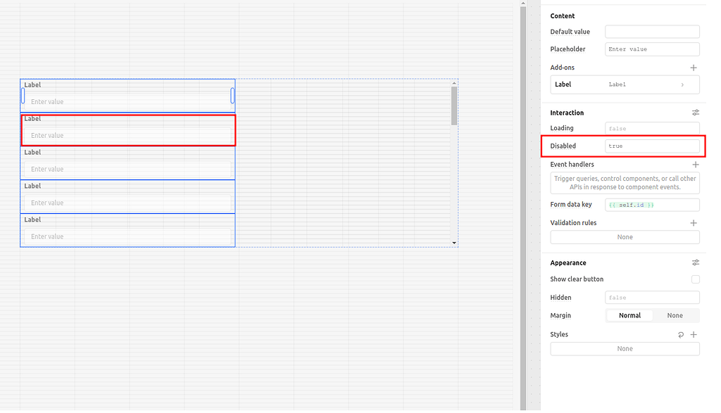 Disable input item in ListViewComponent - 💬 App Building - Retool Forum