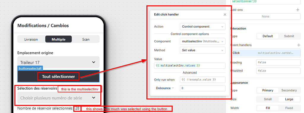 Multiselect / Select all / not updating visually the multiselect - 💬 Mobile - Retool Forum