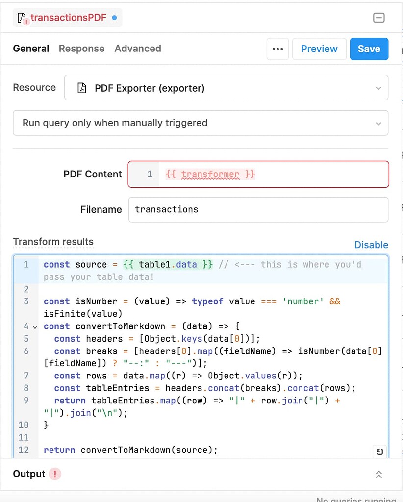 How to acess transformer in pdf content - 💬 App Building - Retool Forum