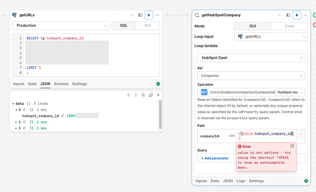 Can't use {{ value }} in a loop to reference a value in a previous query - 💬 Workflows - Retool ...