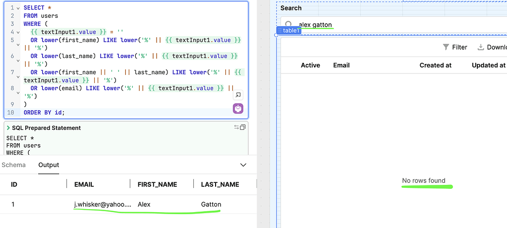 Fuzzy Search restuls not showing in UI but showing in query preview - 💬 App Building - Retool Forum